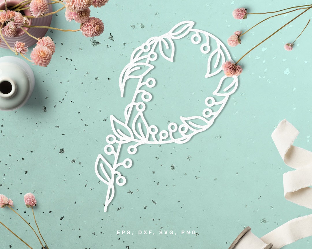 Floral Alphabet Letter "p" Cut File (svg Dxf Png Eps) Digital ...