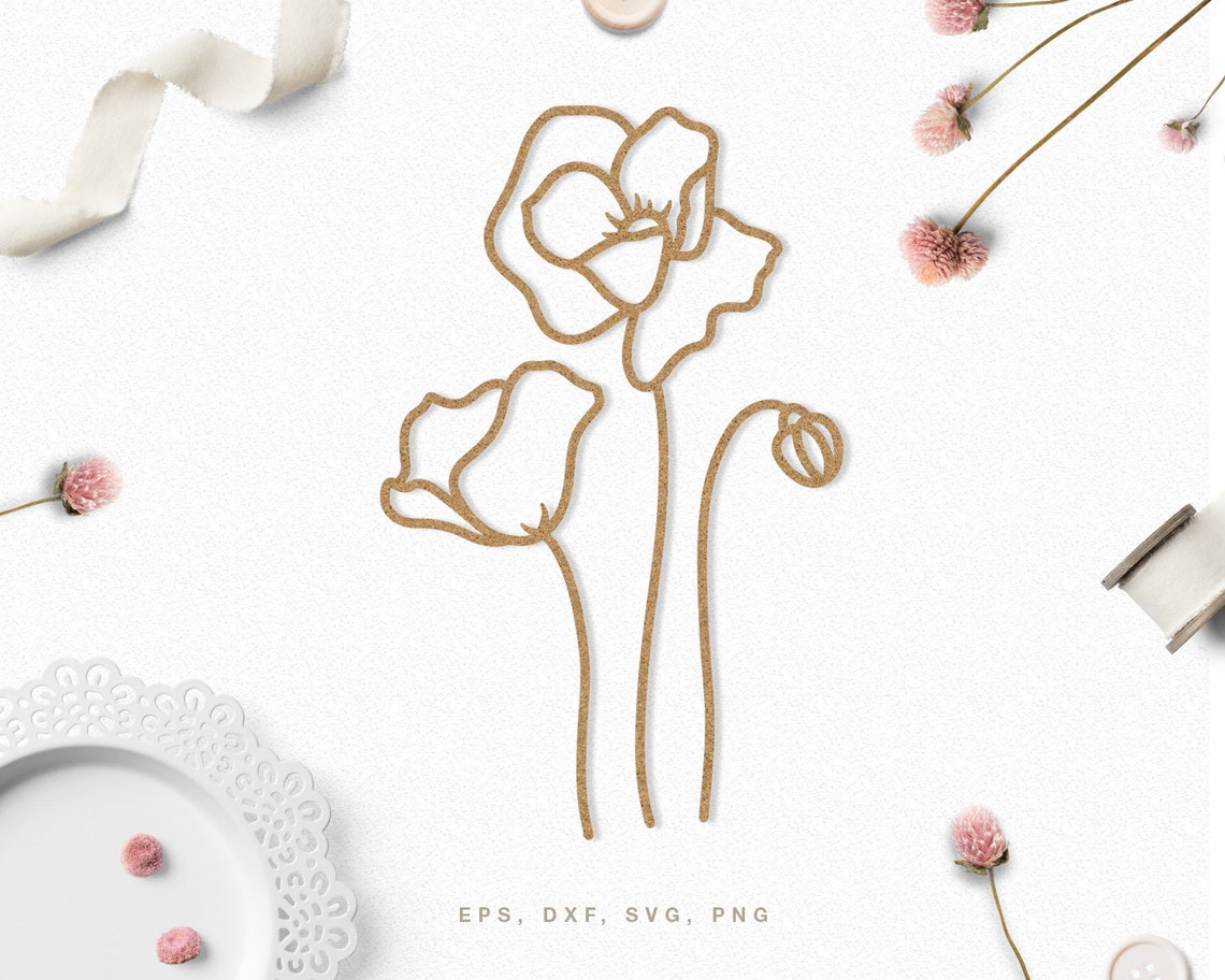 Poppy SVG File - Cut File for Cricut & Silhouette in Svg Dxf Png Eps ...