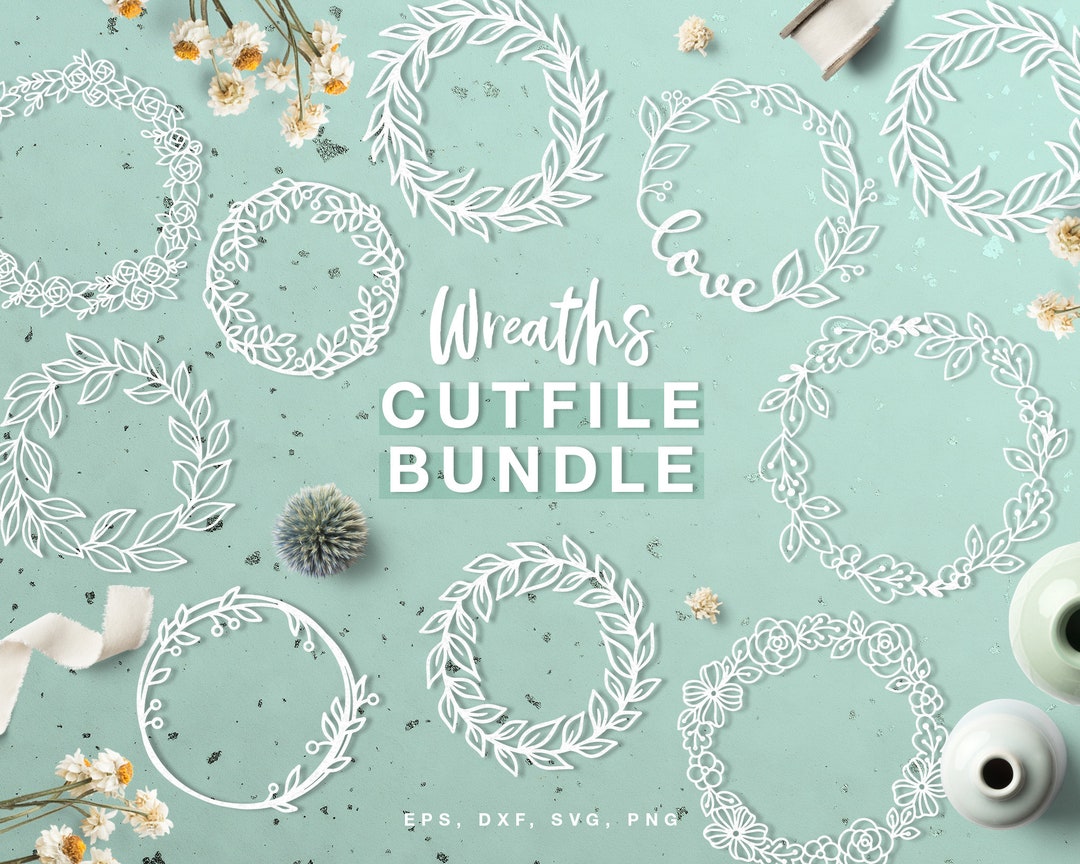 Cut File Bundle "wreaths" (svg Dxf Png Eps) Silhouette Cameo, Cricut ...
