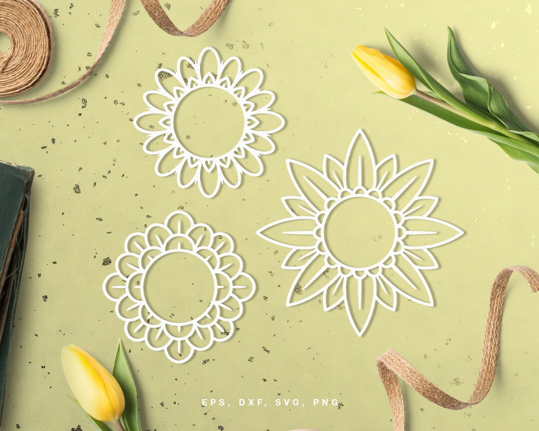 Cut File Set Round Decorative Frames (svg, Dxf, Png, Eps) for ...