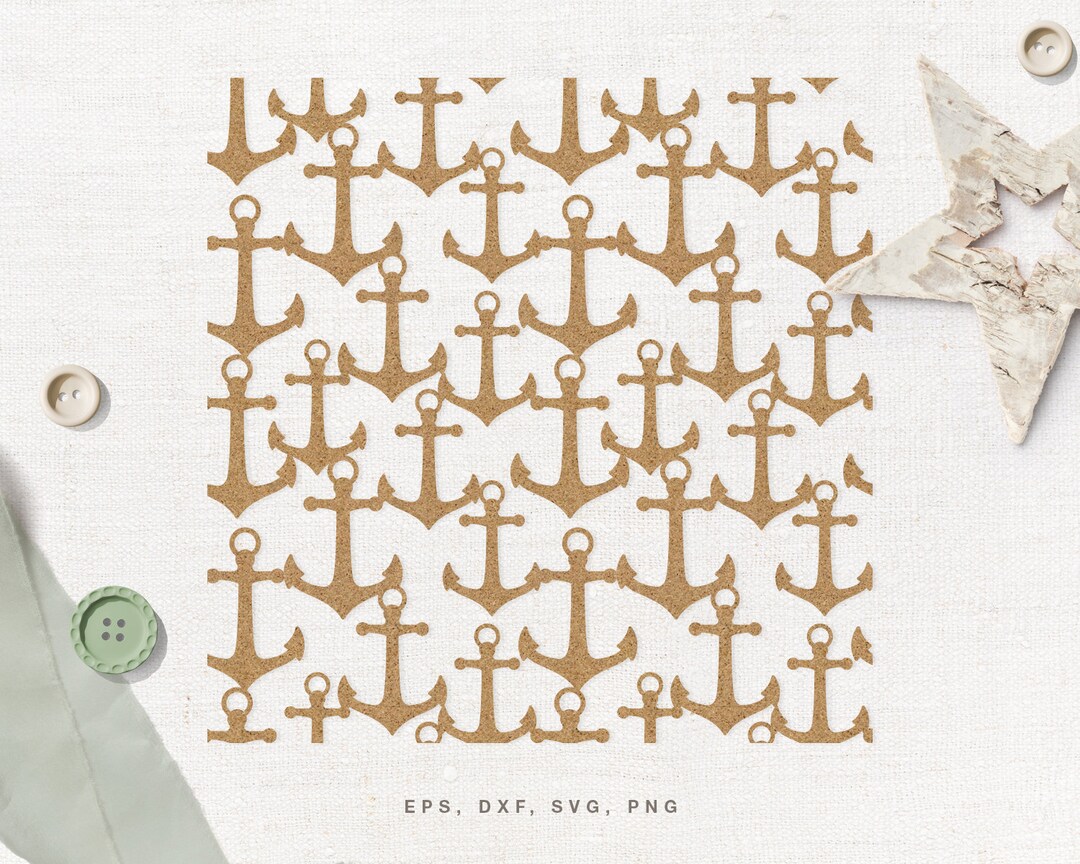 Anchor Seamless Pattern SVG Cut File for Cricut, Silhouette, Svg Dxf ...
