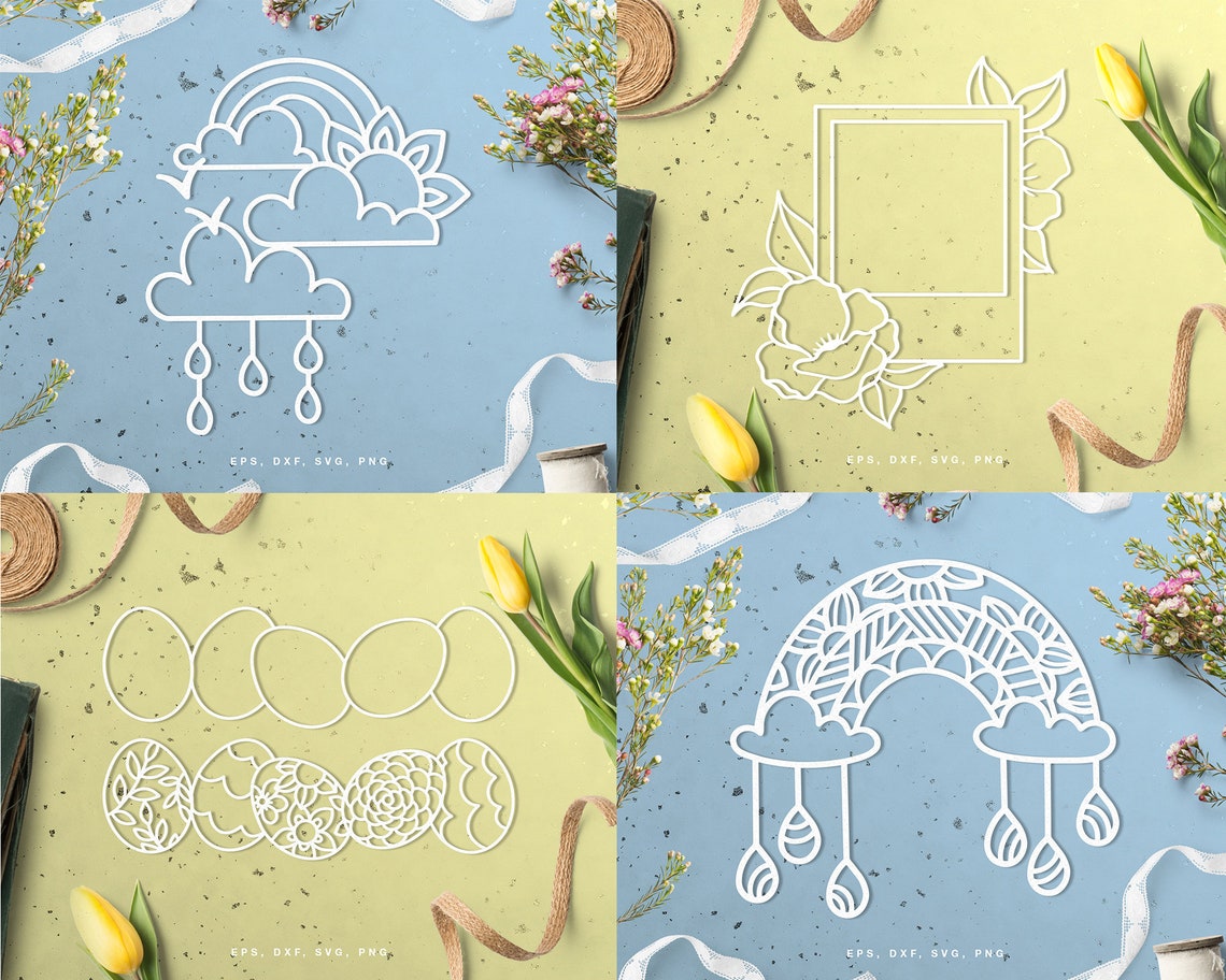 Cut File Bundle easter and Spring svg Dxf Png - Etsy