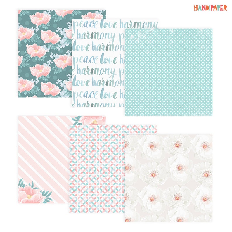 Digital Scrapbooking Paper Collection: floral | Etsy