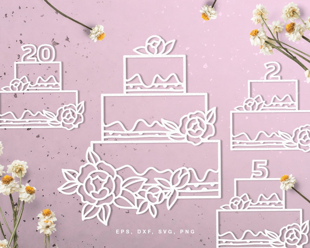 Birthday Cakes Svg Set (dxf Svg Png Eps) Cut File for Silhouette ...