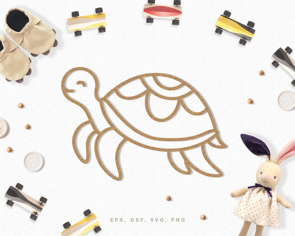Cut File Turtle svg Dxf Png Eps for Silhouette Cameo - Etsy