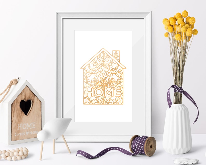 Folk House Cut File Word home svg Dxf Png Eps - Etsy