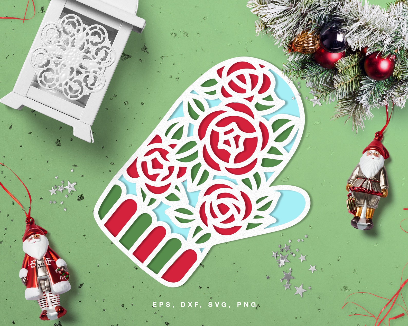 Floral Mitten SVG Winter Cut File for Silhouette Cameo and - Etsy