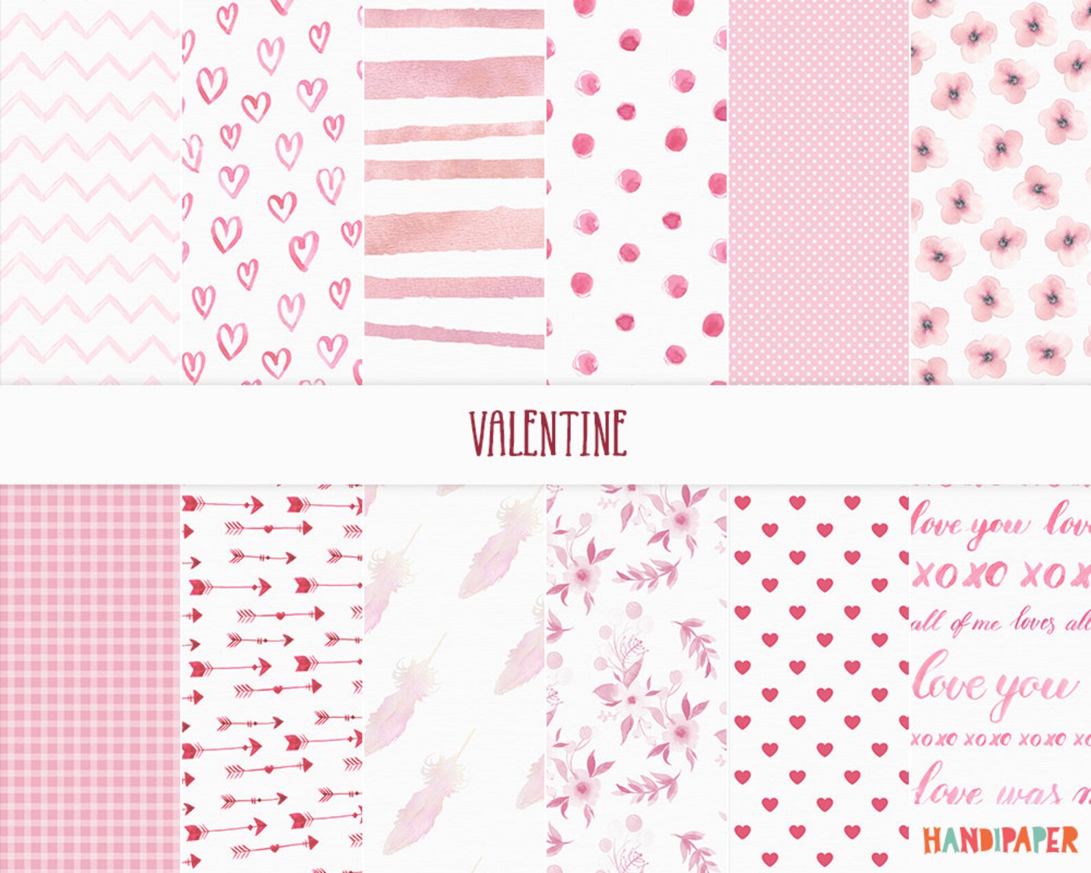 Digital Scrapbook Paper: valentine Printable - Etsy