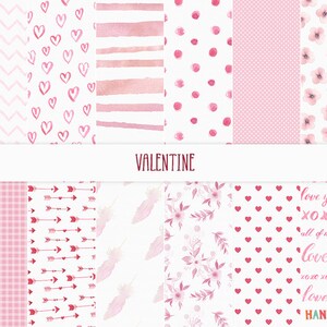 Digital Scrapbook Paper: "valentine", Printable Download, Pink ...