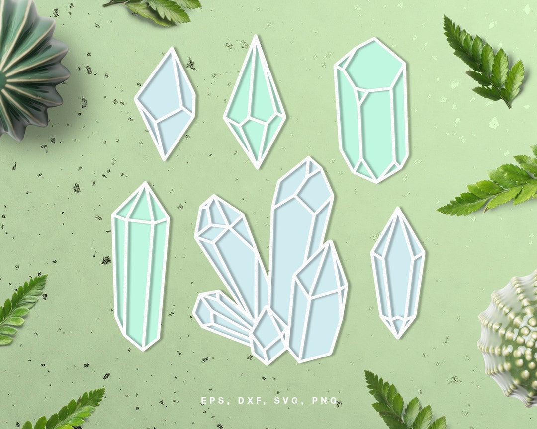 Crystals SVG File Set - Cut File for Cricut & Silhouette in Svg Dxf Png ...