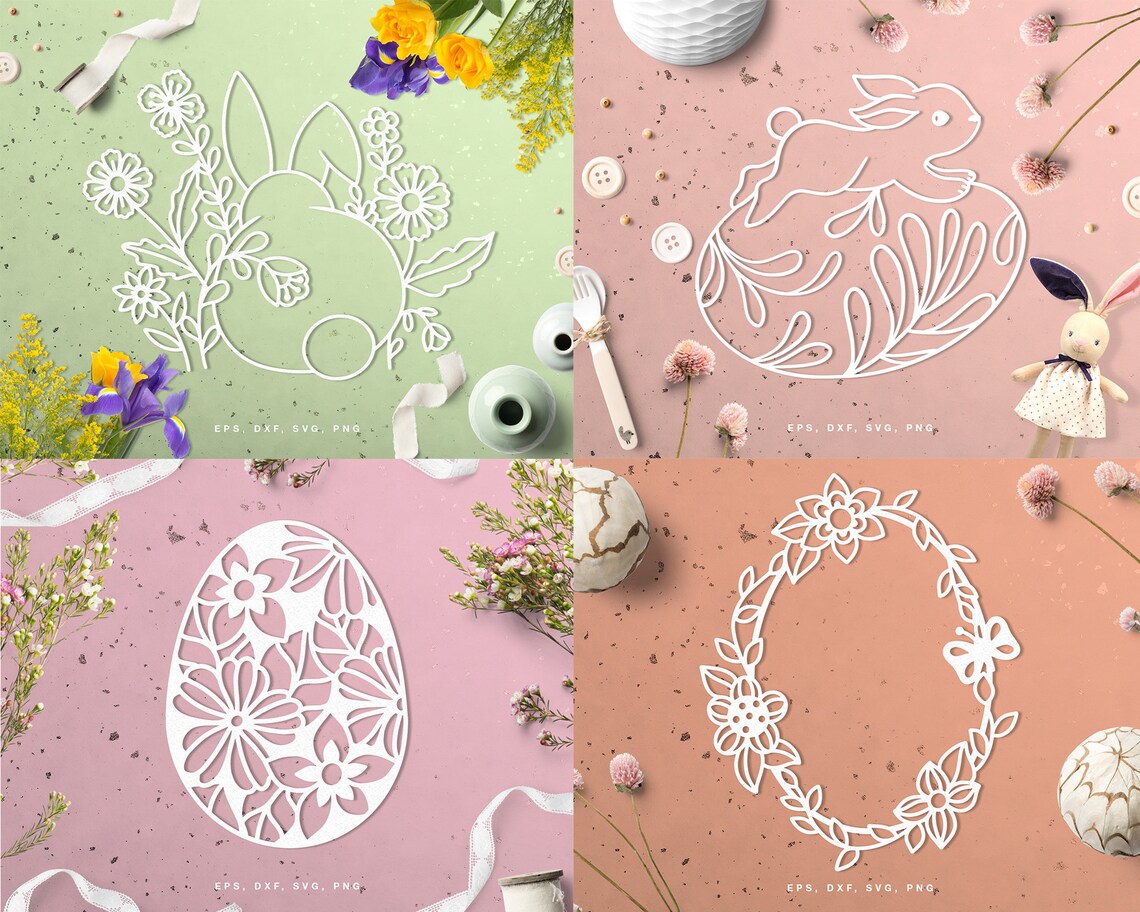 Cut File Bundle "easter and Spring" (svg Dxf Png Eps) Silhouette Cameo ...