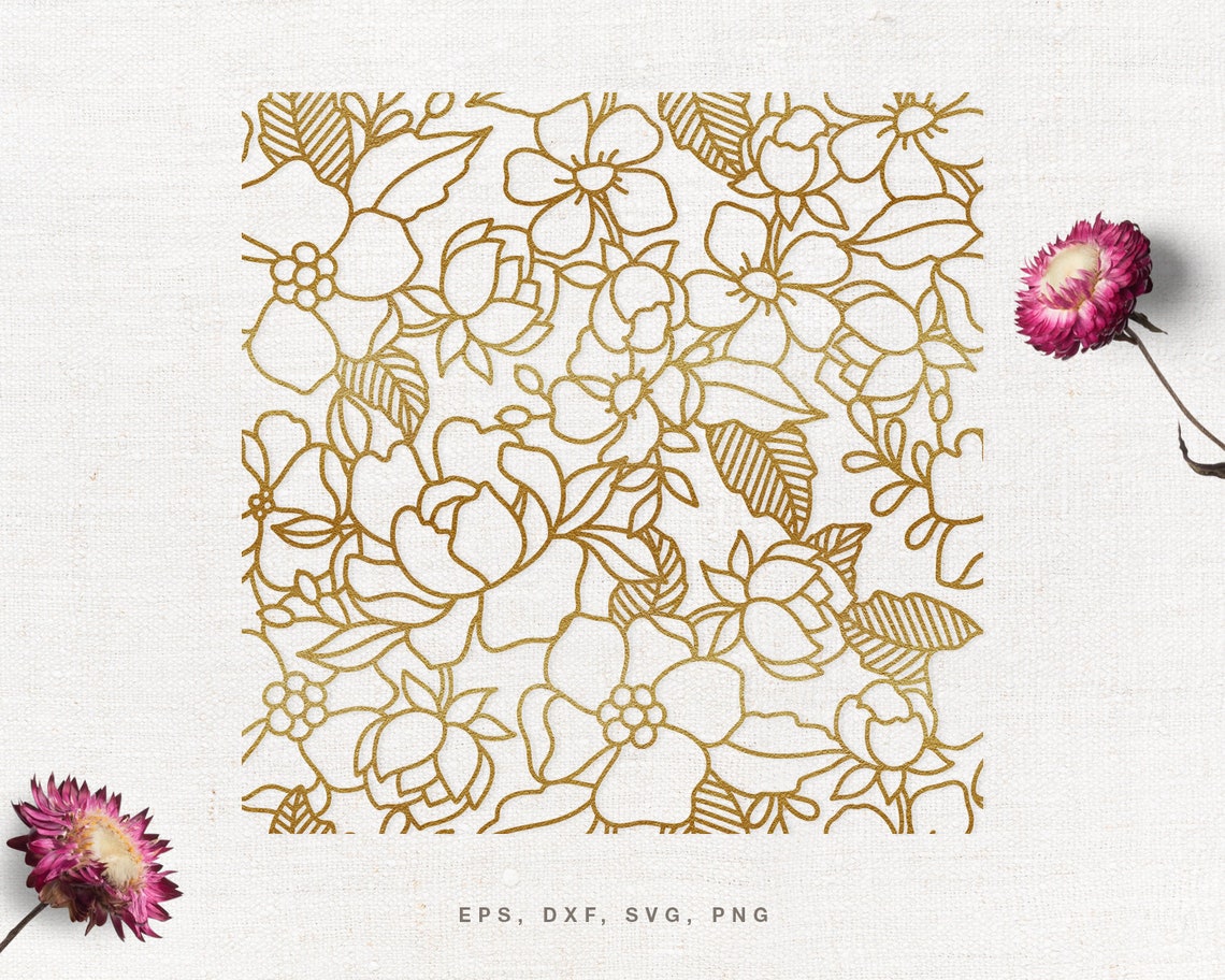 Floral Seamless Pattern SVG Cut File for Cricut Silhouette - Etsy UK