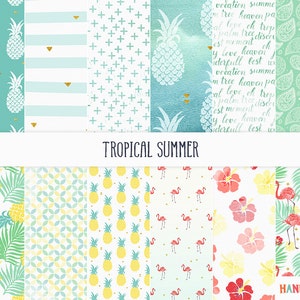 Digital Scrapbooking Paper: "tropical Summer", Printable Download ...