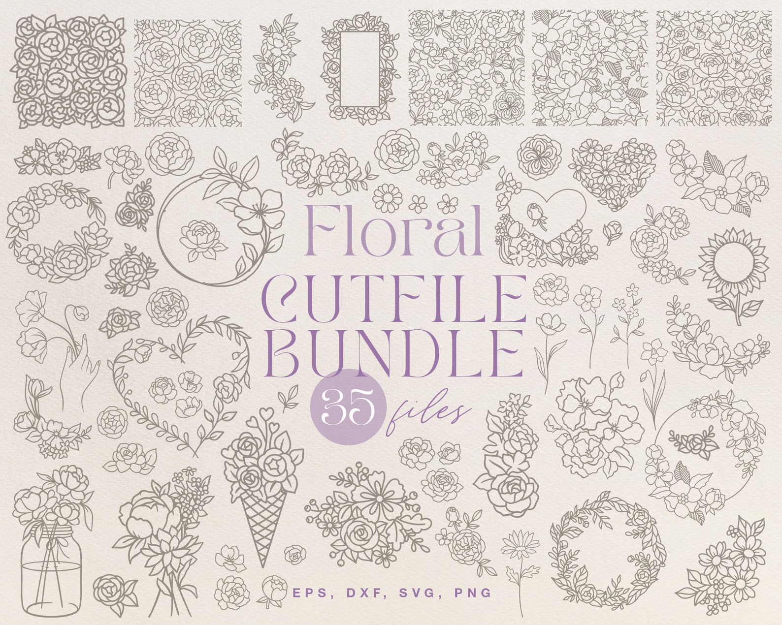 Huge SVG Flowers Bundle 35 Floral Cut Files for Silhouette - Etsy
