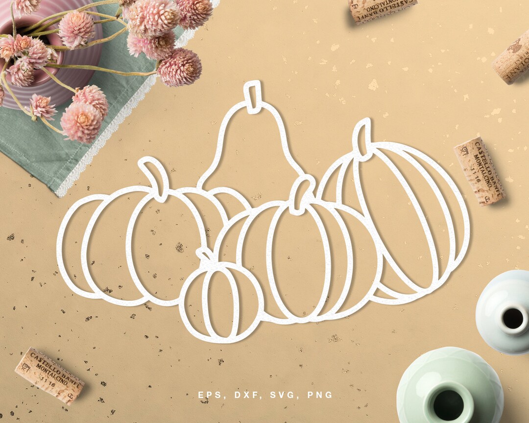 Pumpkin Cut File - Svg, Dxf, Png, Eps. Instant Download for Silhouette ...