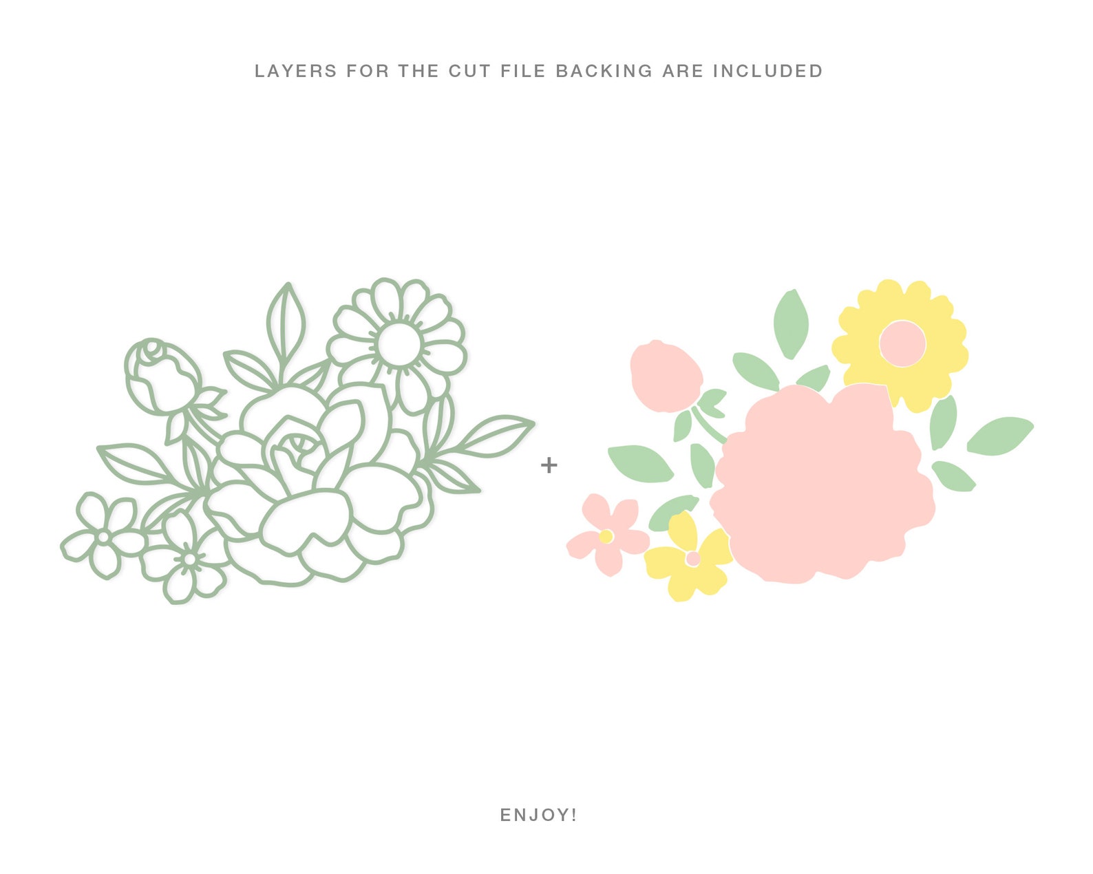 Floral SVG File, Cut File for Cricut, Silhouette in Svg Dxf Png Eps ...