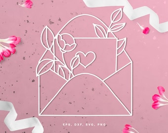 Valentine's Day Floral Heart Cut File svg Dxf Png Eps | Etsy