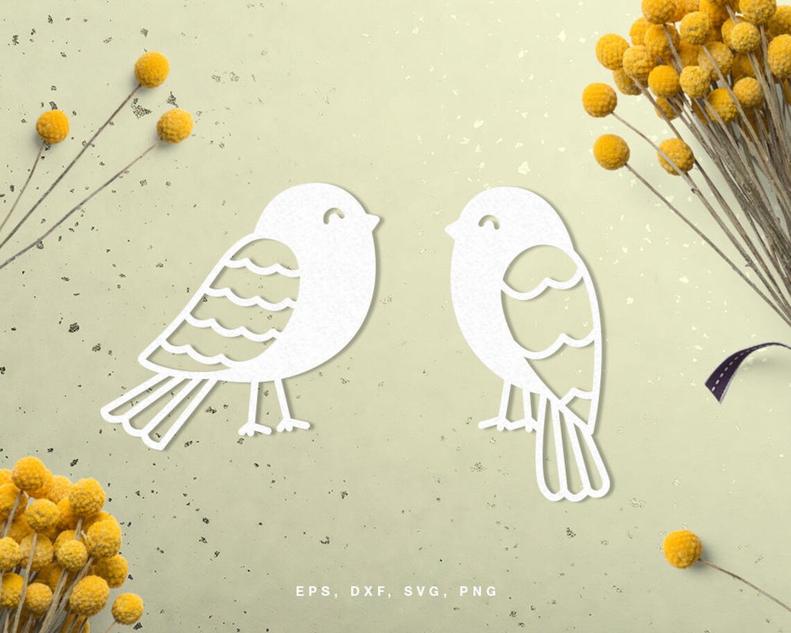 Cute Birds Digital Cut File svg Dxf Png for Use With | Etsy