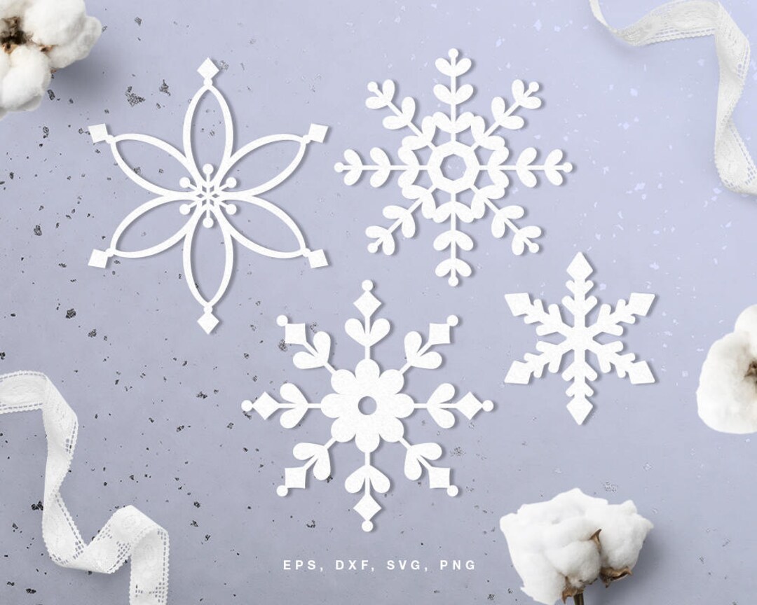 Snowflake Cut Files (svg, Dxf, Png, Eps) for Silhouette Cameo, Cricut ...