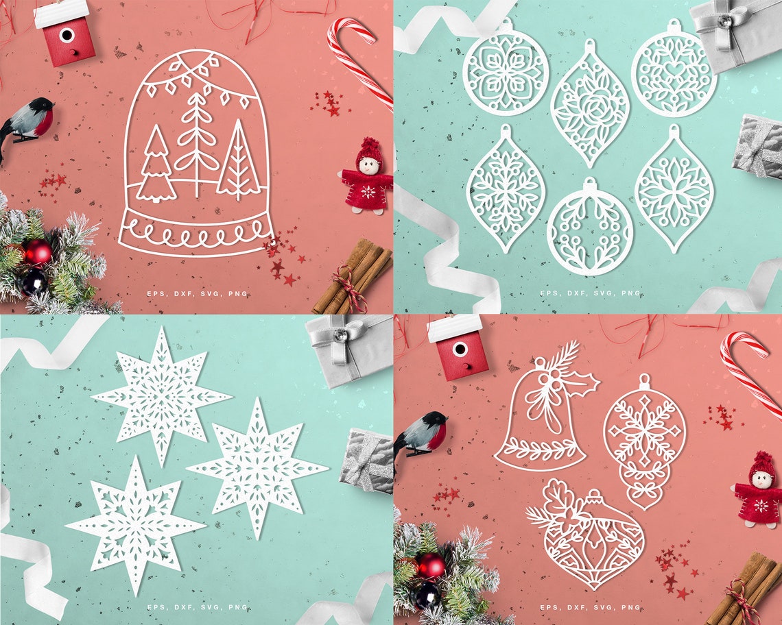 Christmas SVG File Bundle svg Dxf Png Eps Cut Files for | Etsy