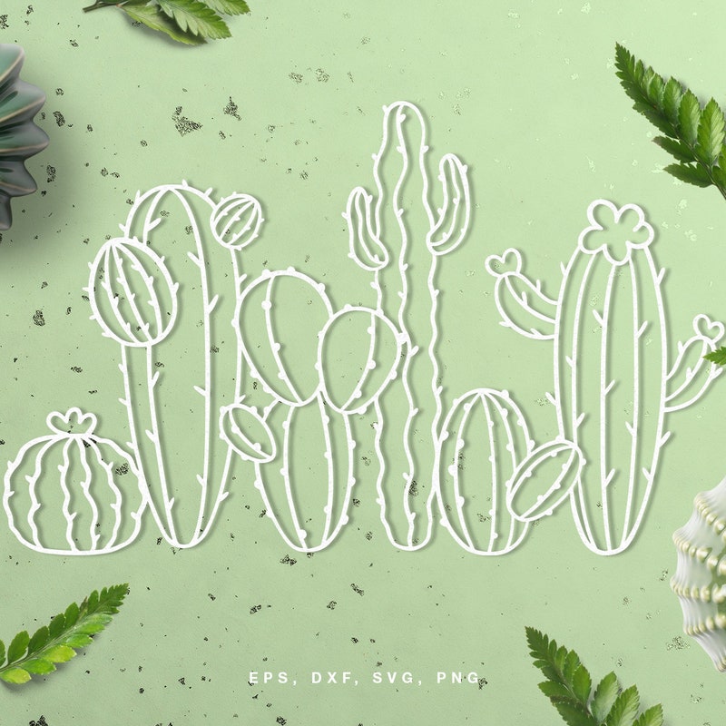 Cactus Border Svg - Etsy