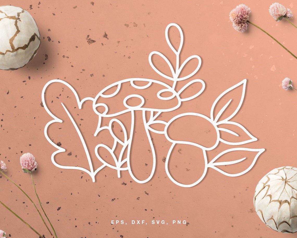 Mushrooms cut file svg dxf png eps. Instant download for | Etsy