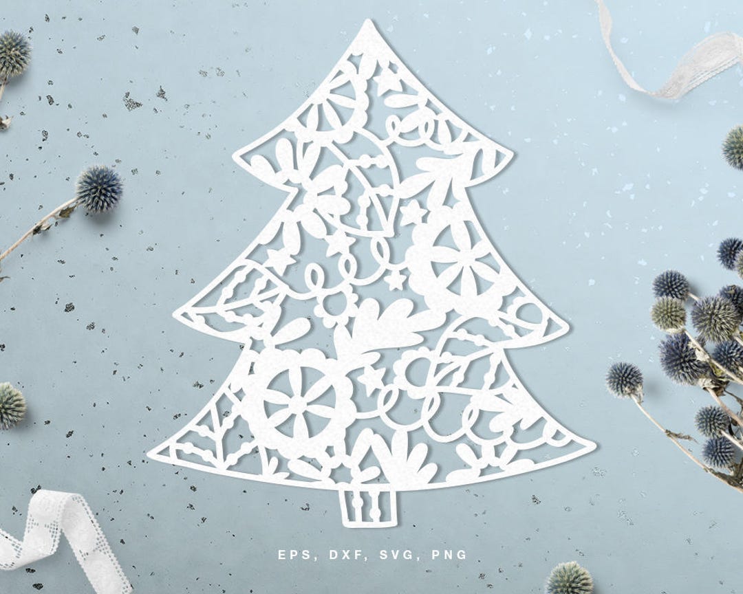 Christmas Tree Digital Cut File (svg, Dxf, Png, Eps) for Silhouette ...