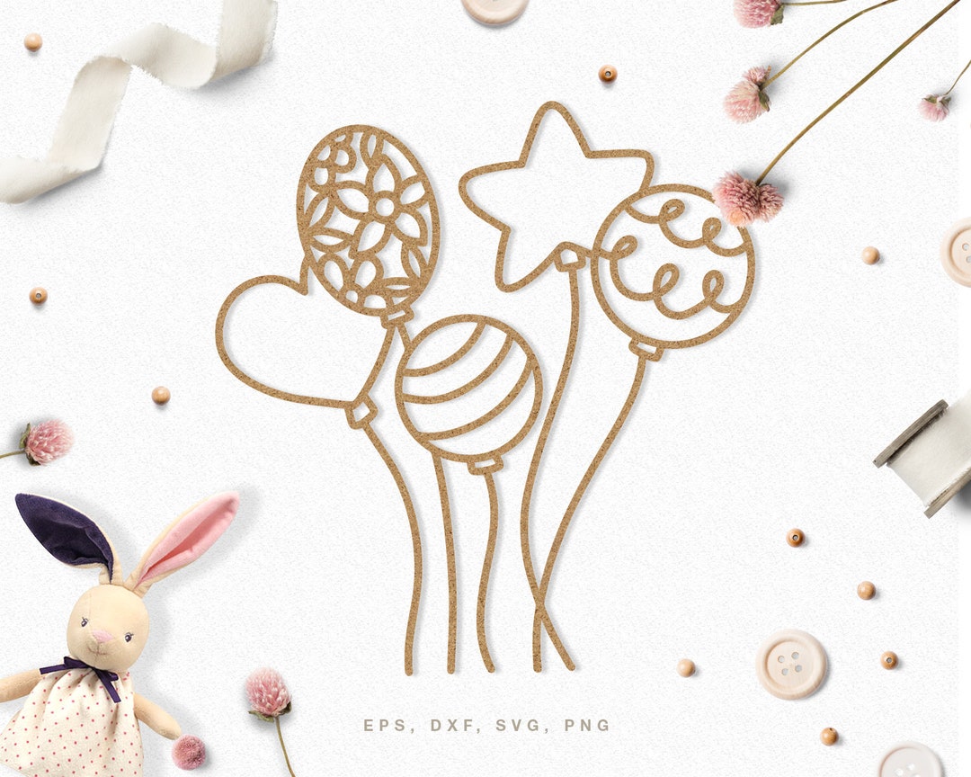 Balloons Cut File (svg Dxf Png Eps) for Silhouette & Cricut, Digital ...