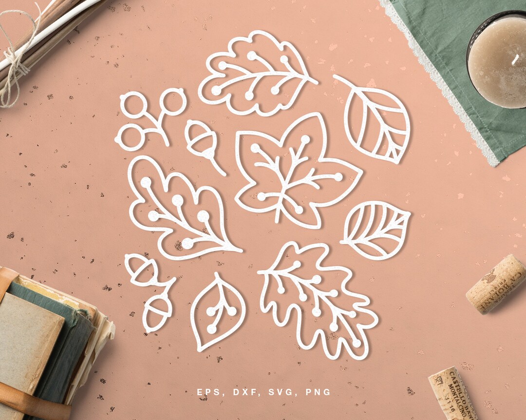 Cut File Fall Leaves Set (dxf Svg Png Eps) for Silhouette, Cricut ...