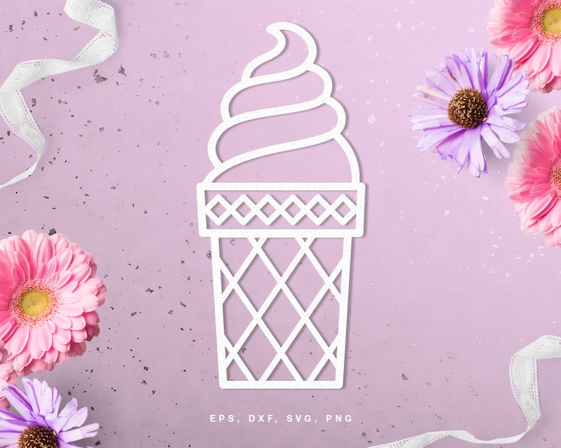 Ice Cream Cone Cut File Svg Dxf Png Eps For Use With Etsy