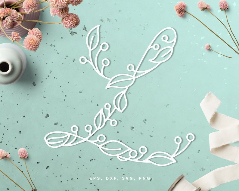 Floral Alphabet Letter l Cut File svg Dxf Png - Etsy