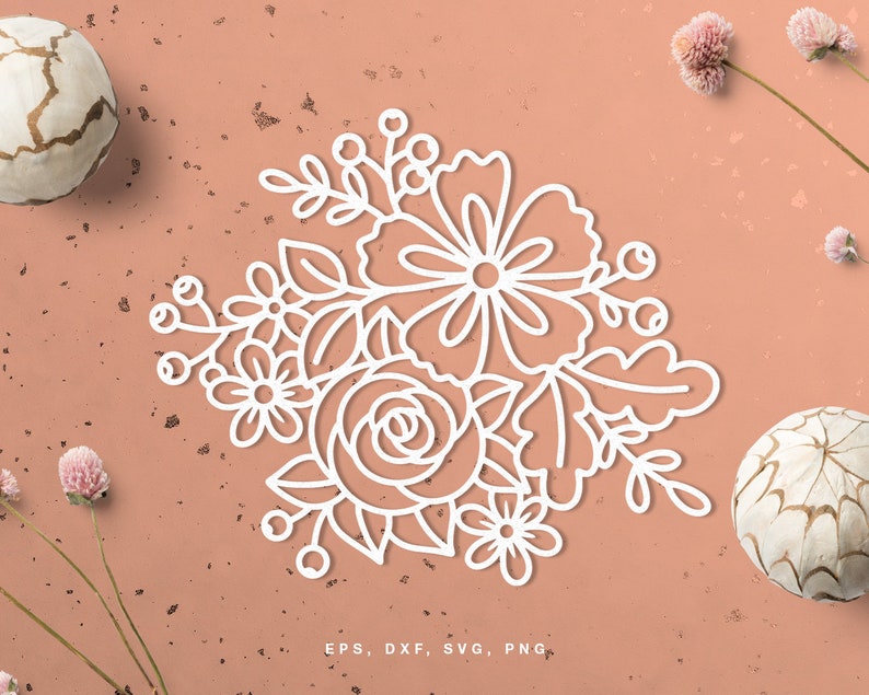 Floral SVG Cut File - Silhouette Cameo and Cricut File - Instant ...