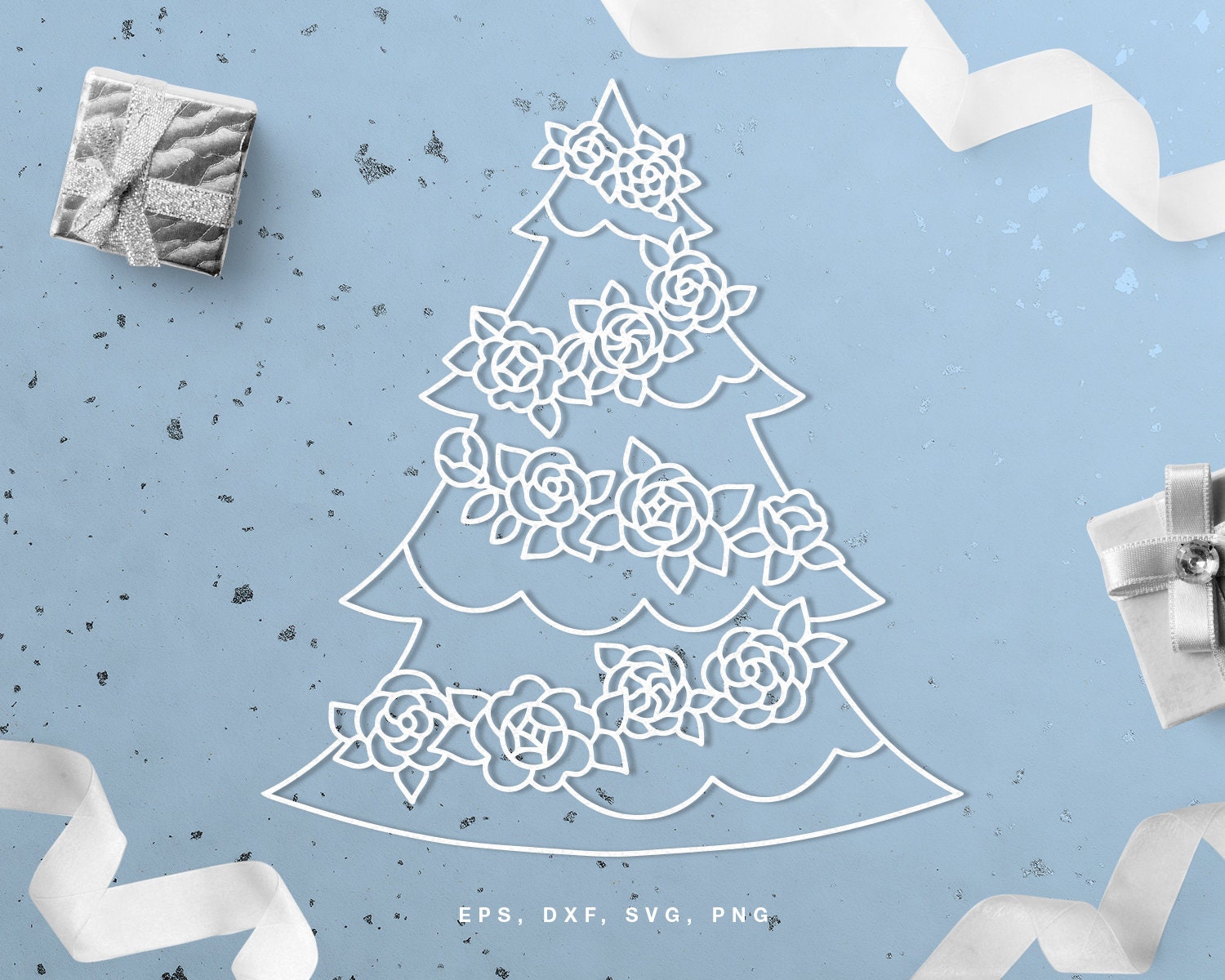 Christmas Tree Cut File svg Dxf Png Eps Digital | Etsy