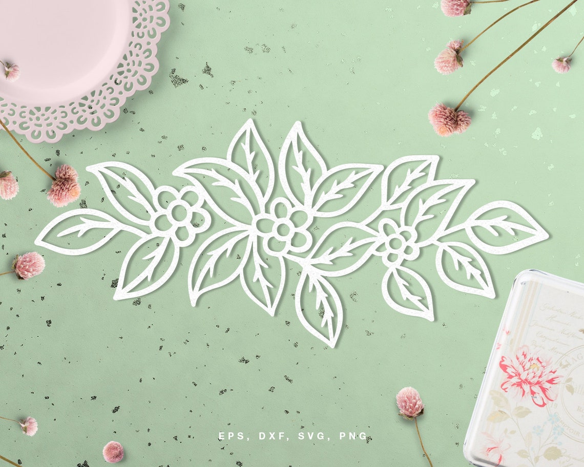 Leaf Border Cut File svg Dxf Png Eps for Silhouette & Cricut | Etsy