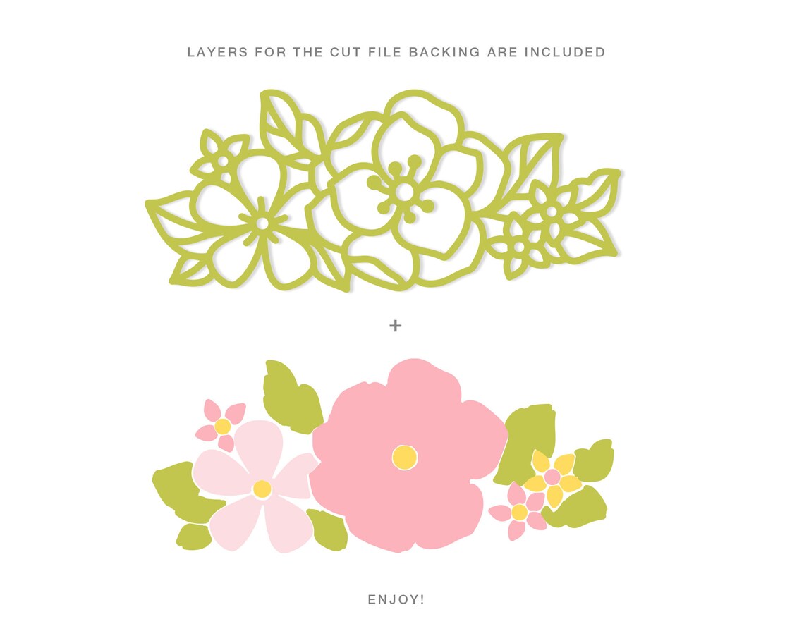 Floral Cluster SVG Cut File svg Dxf Png Eps Silhouette & - Etsy UK