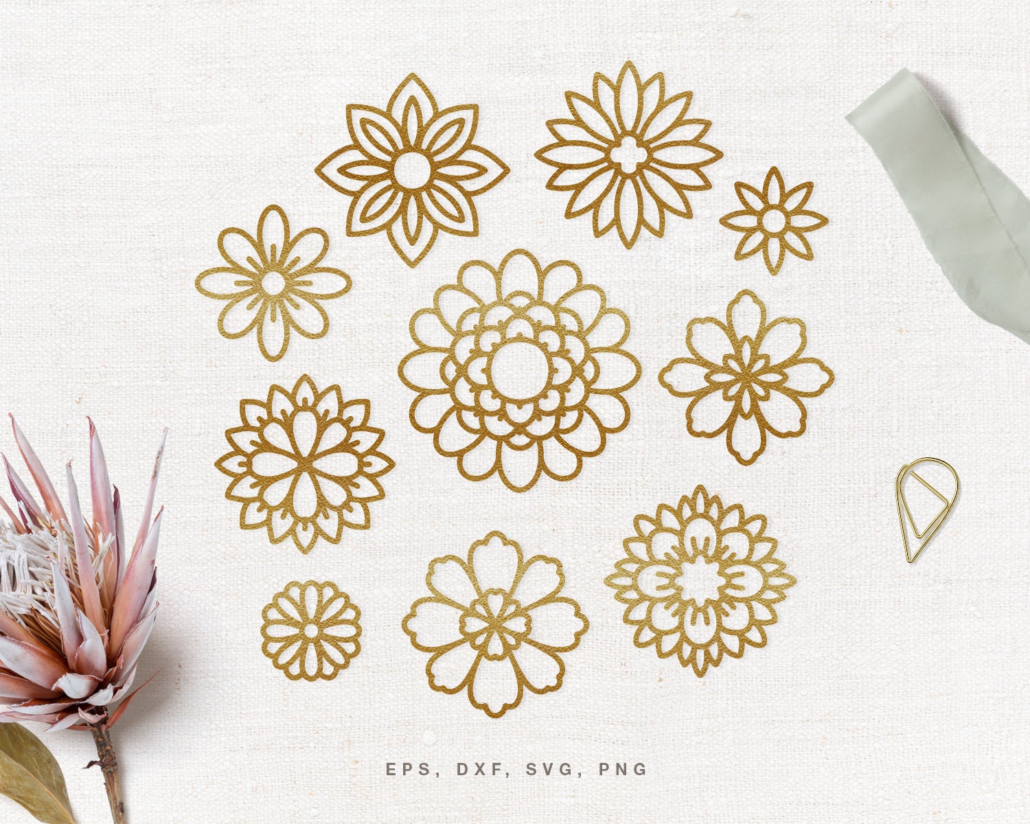 Geometric Flowers SVG Cut File Set svg Dxf Png Eps - Etsy Singapore