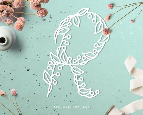 Floral Alphabet Letter r Cut File svg Dxf Png - Etsy