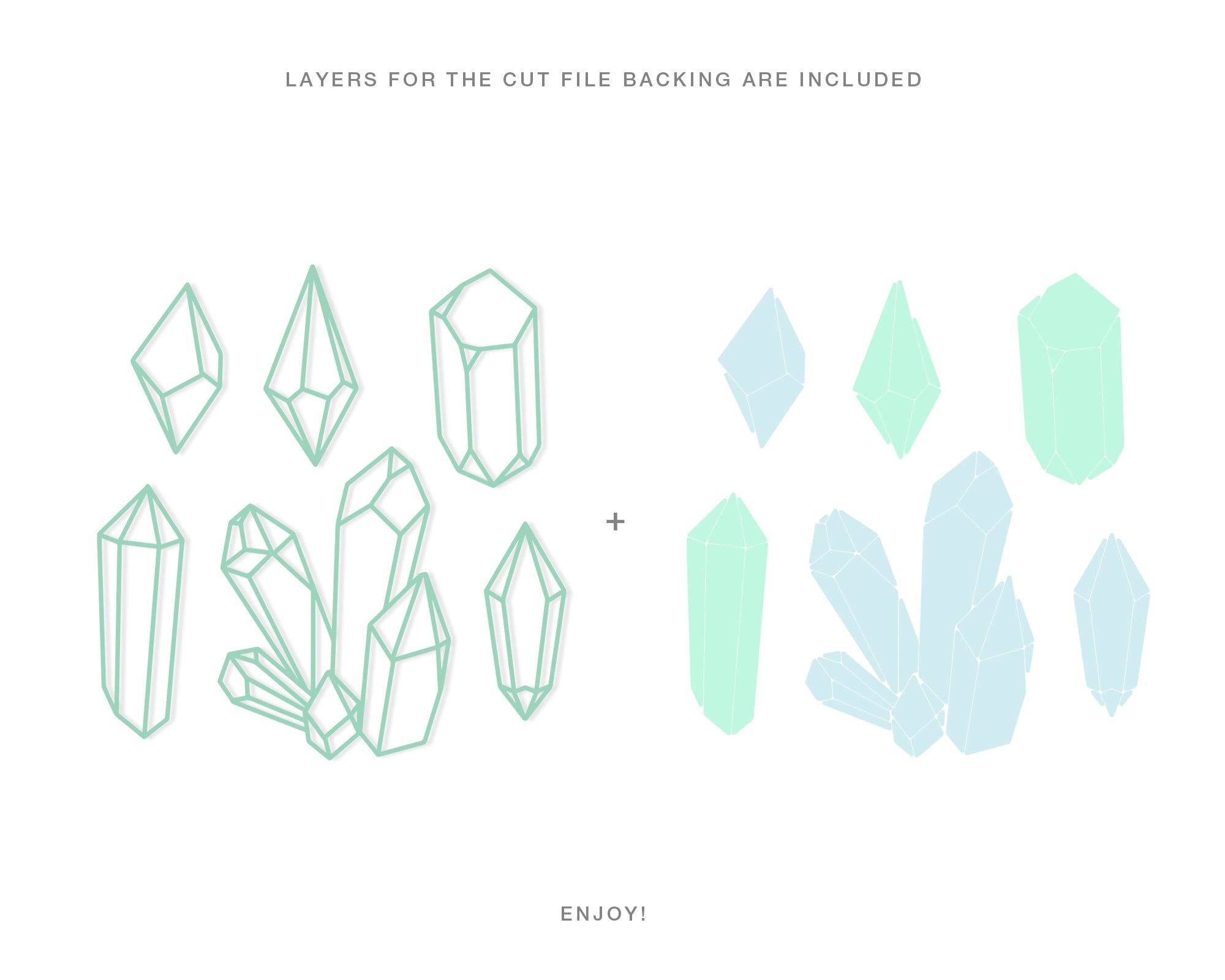 Crystals SVG File Set Cut File for Cricut & Silhouette in | Etsy