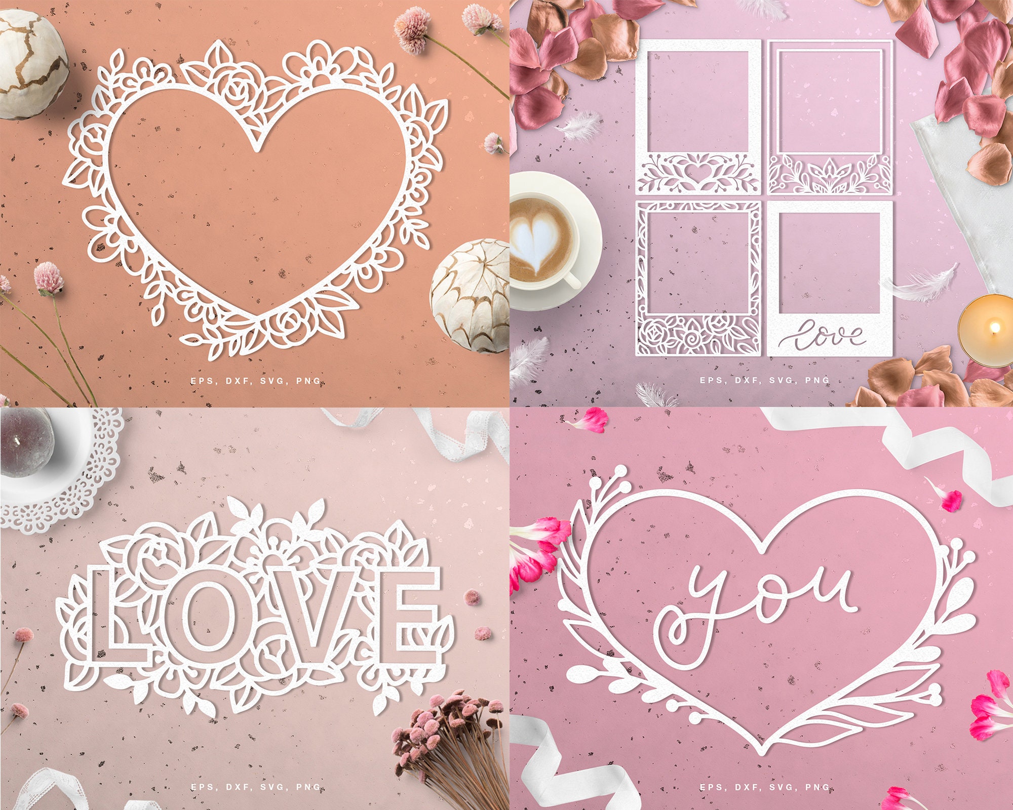 Cut File LOVE BUNDLE svg Dxf Png Eps Silhouette Cameo | Etsy