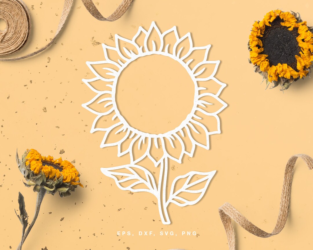 Sunflower SVG File, Cut File for Cricut, Silhouette in Svg Dxf Png Eps ...