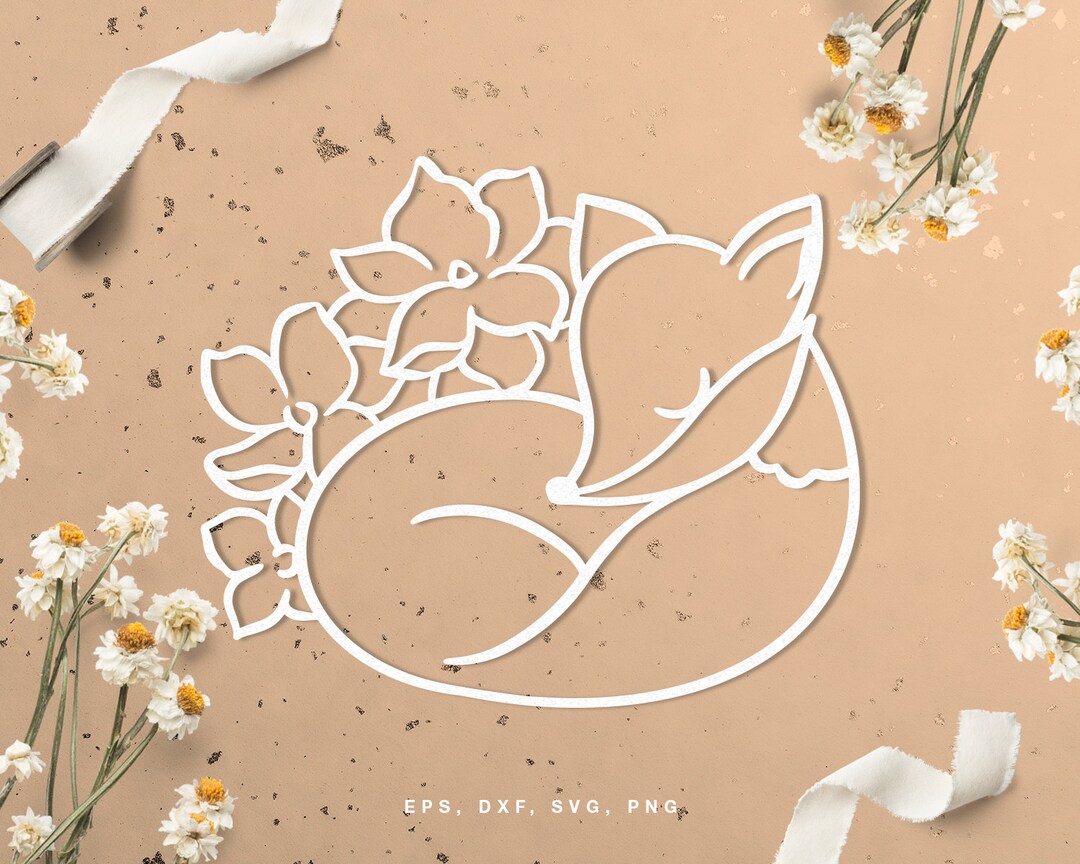 Cute Sleeping Fox Cut File (svg Dxf Png Eps) for Silhouette, Cricut ...