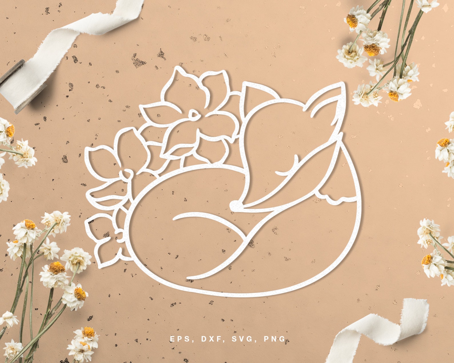 Cute Sleeping Fox Cut File (svg Dxf Png Eps) for Silhouette, Cricut ...