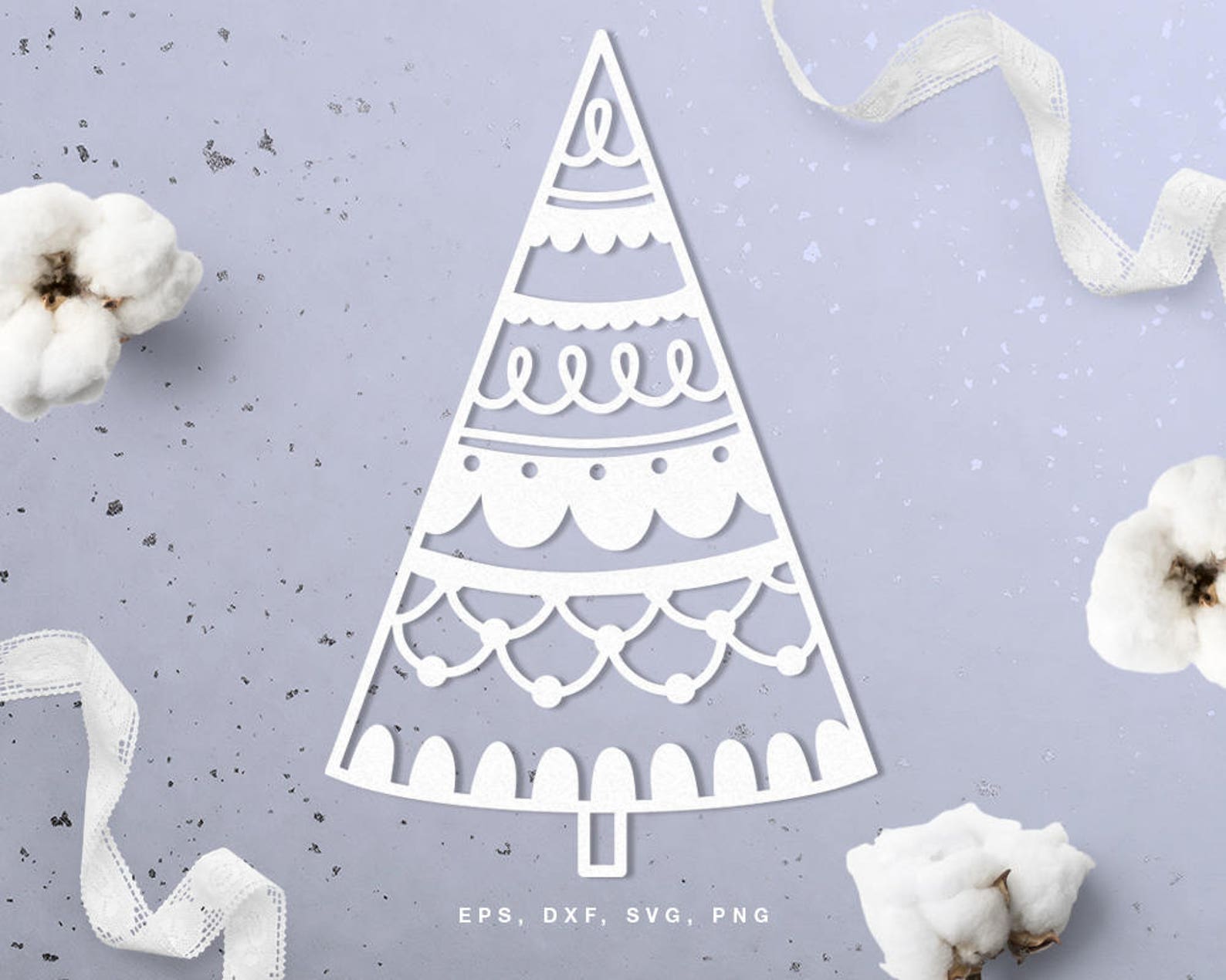 Christmas Tree Digital Cut File (svg, Dxf, Png, Eps) for Silhouette ...