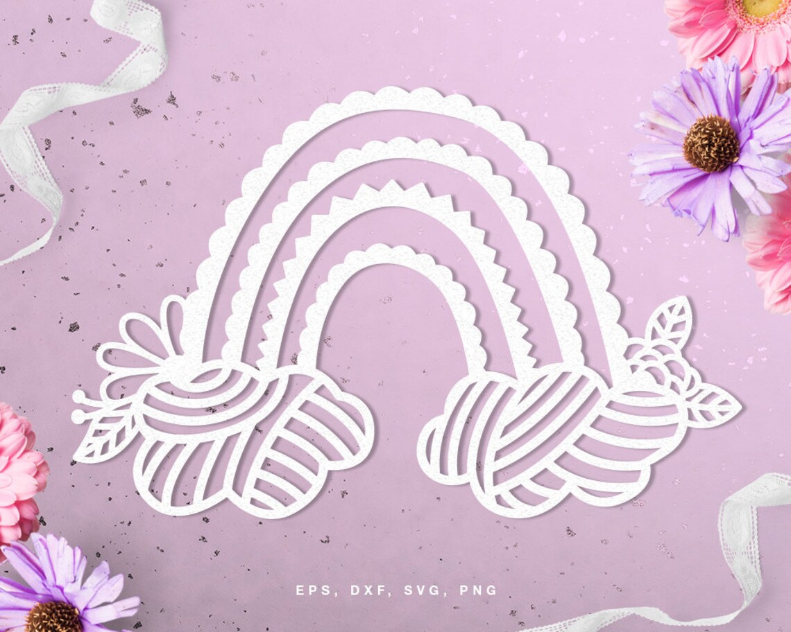 Rainbow Cut File svg Dxf Png Eps for Use With Silhouette - Etsy