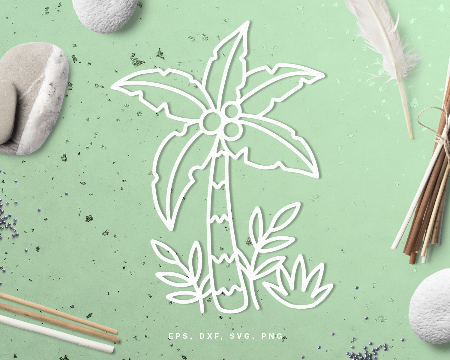 Tropical Palm Tree Cut File (svg Dxf Png Eps) for Silhouette, Cricut ...