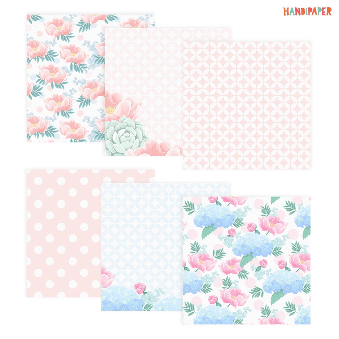 Digital Scrapbooking Paper Collection: floral | Etsy