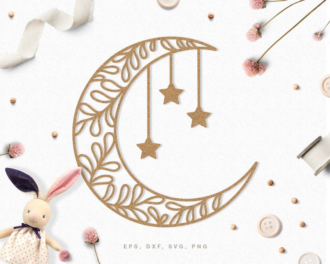 Moon Svg Cut File (dxf Png Eps) for Silhouette & Cricut, Digital ...