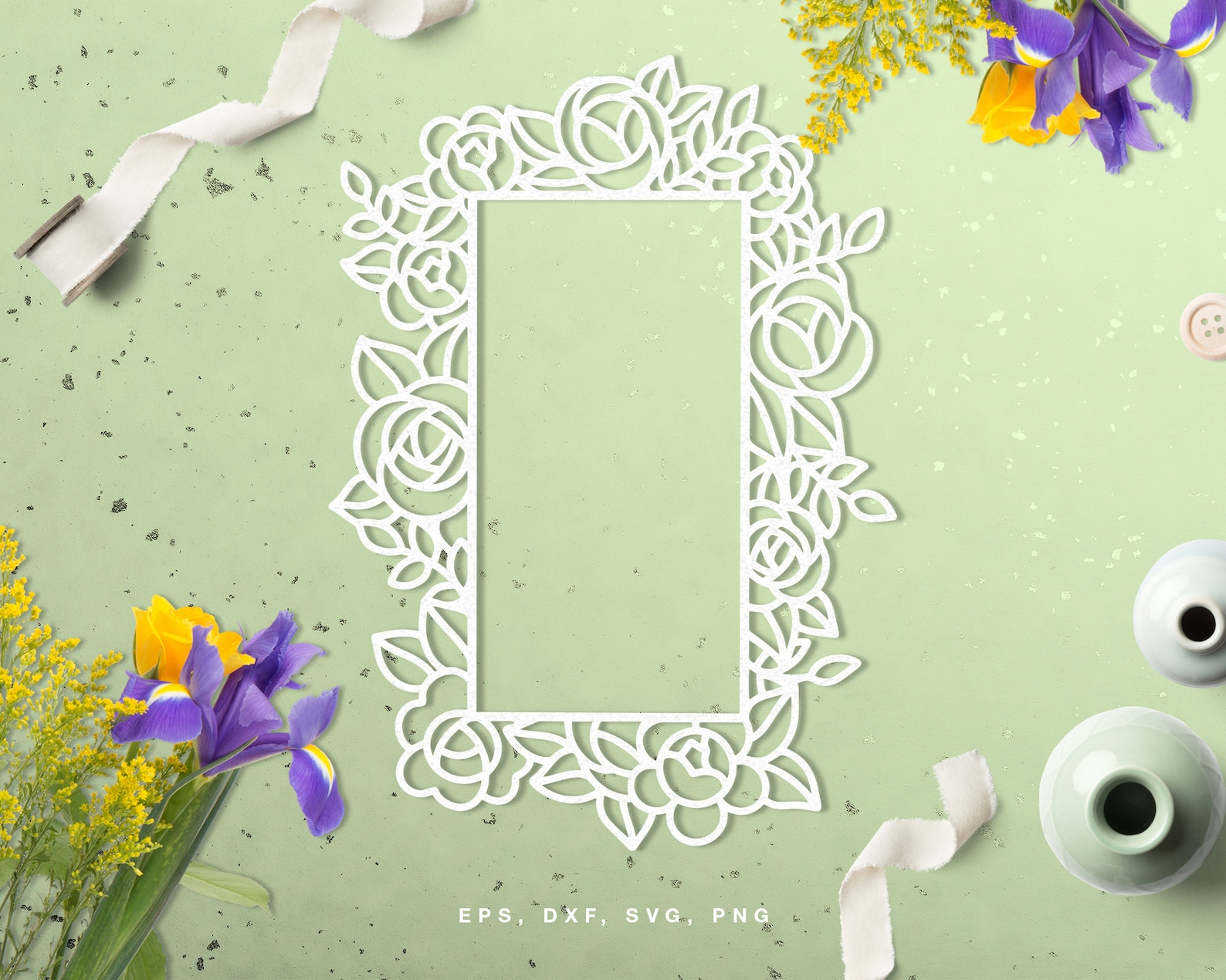 Floral Frame SVG Cut File for Cricut & Silhouette Svg Dxf - Etsy