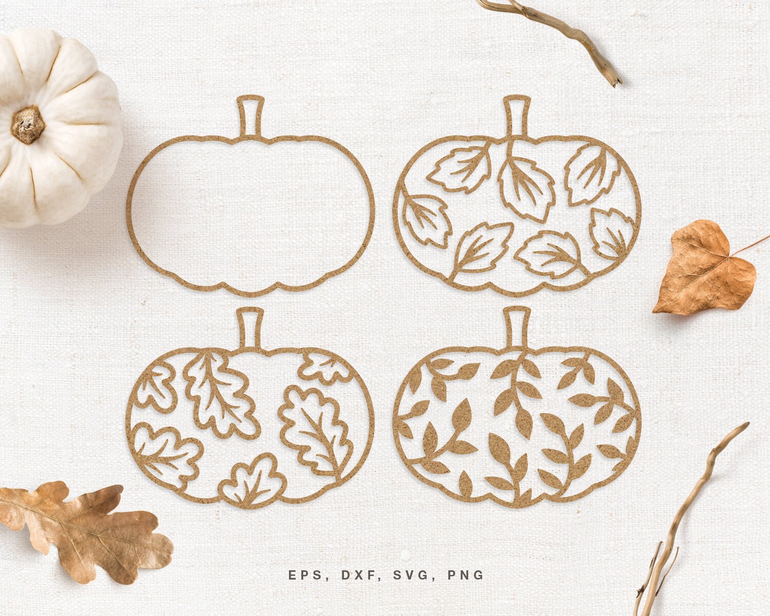 Fall SVG Pumpkin Set - Cut File for Cricut & Silhouette, Svg Dxf Png ...