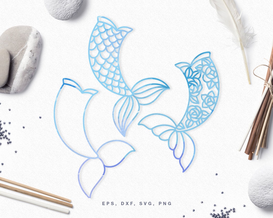 Mermaid Tail Cut File - Svg, Dxf, Png, Eps. Instant Download for ...